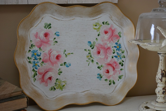 PinkRose Tole Tray